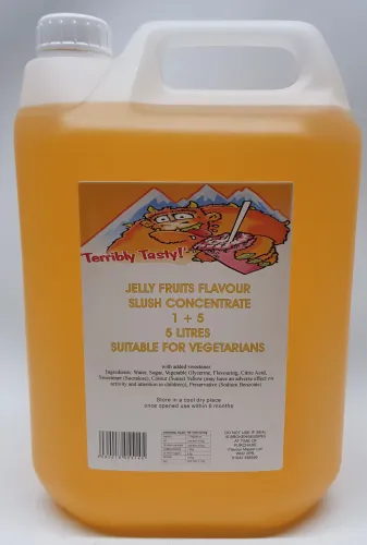 Jelly Fruits Slush Syrup (5 Litre) Terribly Tasty